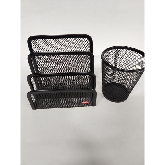 Unbranded | Office | Mesh Desk Organizer 4 Sort Vertical Steel Black ...